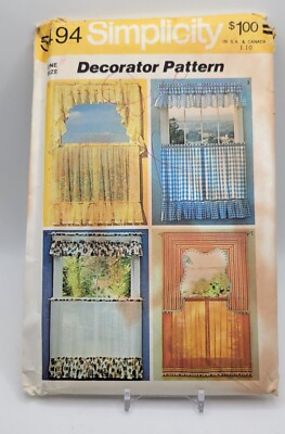 70's Vintage Simplicity Home Decor Curtains Pattern #5494 One Size ...
