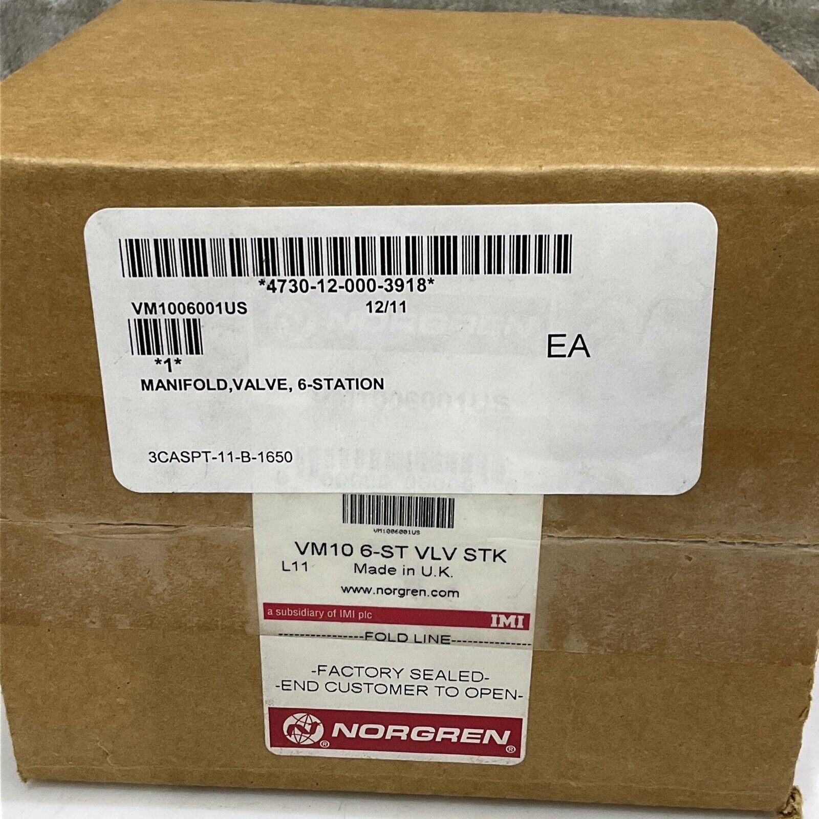 NORGREN VM10- 6-ST VLV STK MANIFOLD VALVE 6STATION 25W MPOLE NEG VM1006001US U3S | eBay