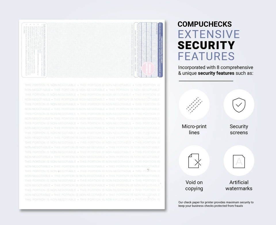 50 Blank Check paper "High Security" - Check on Top - Grey Red Art Deco ...