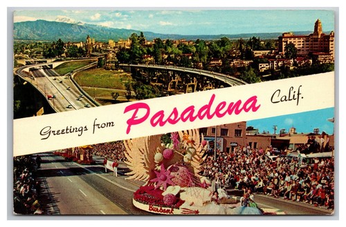 Greetings From Pasadena CA Banner Multi View Pioneer Colorado St Bridge ...