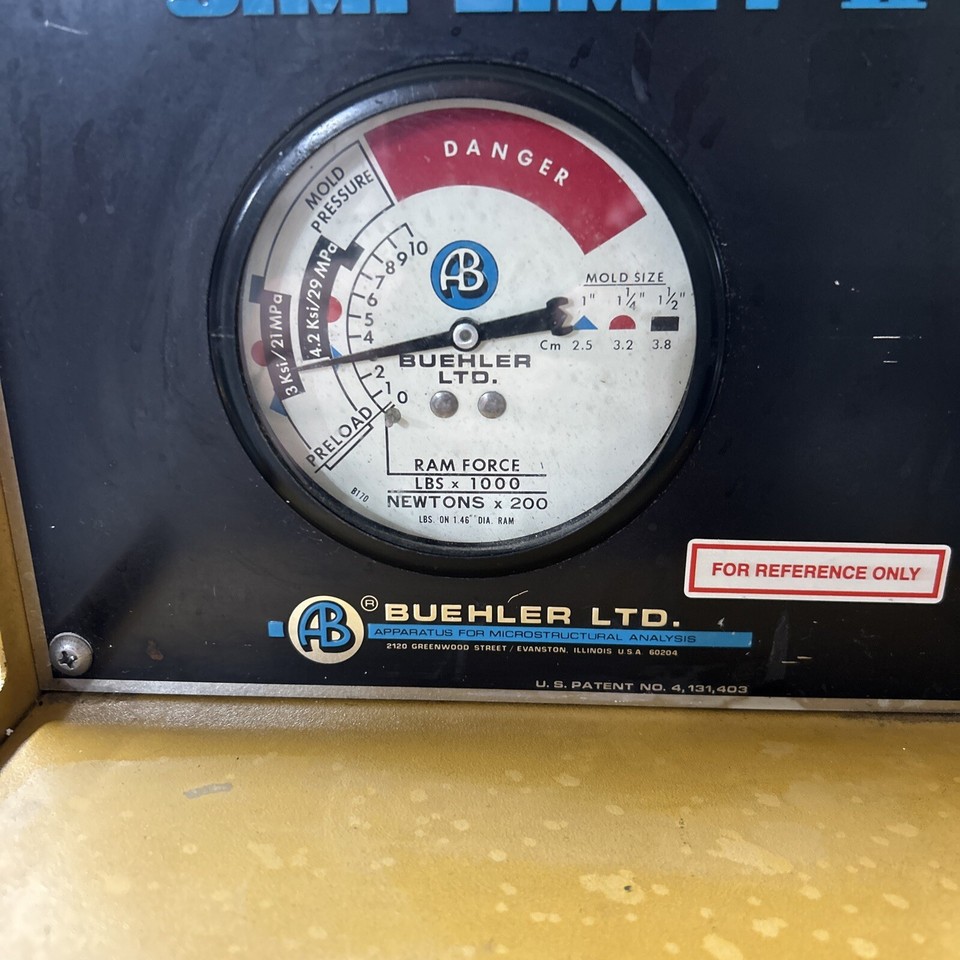 Buehler Simplimet II Mounting Press. Cat. No: 20-1320-116 | eBay