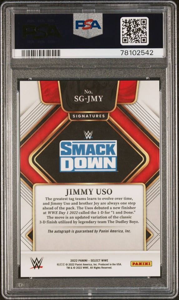 2022 Select WWE Signatures Jimmy Uso AUTO AUTOGRAPH PSA 10 | eBay