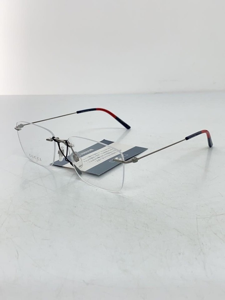 Gucci Sunglasses/Rimless/Metal/Silver/Clear/Men'S/Gg0399O | eBay