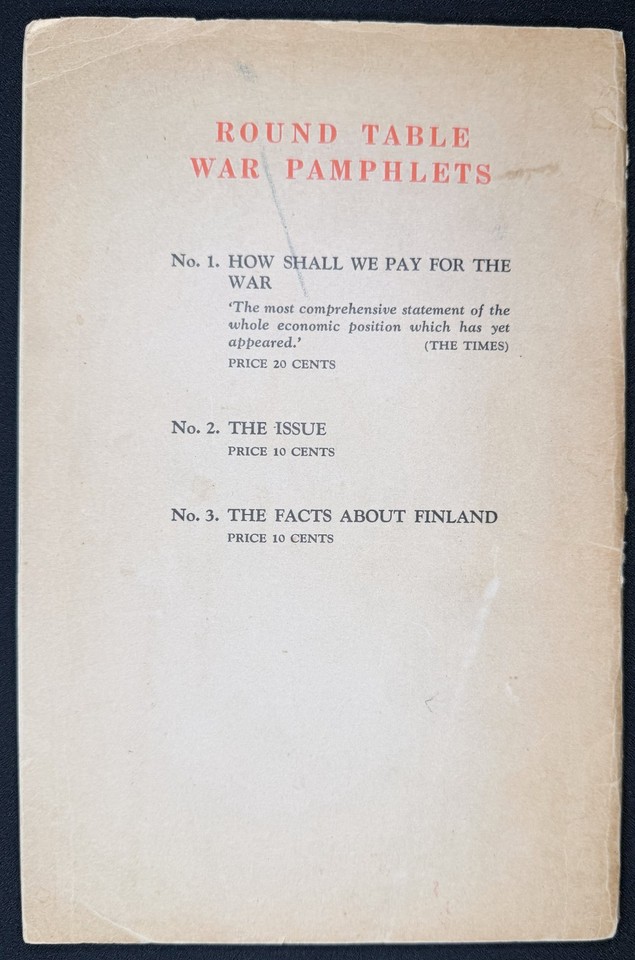 The British Commonwealth at War - Round Table War Pamphlets #4 SIGNED ...