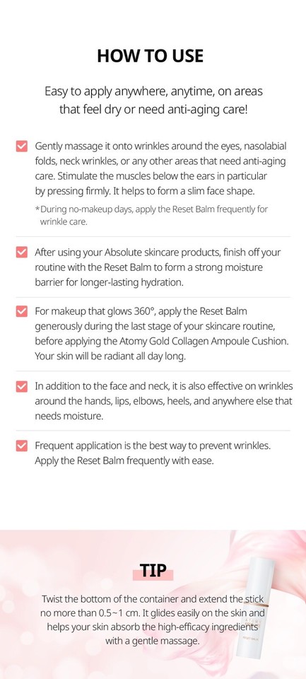 Atomy Absolute Reset Balm Anti-Aging Wrinkle Reduction Skincare K ...