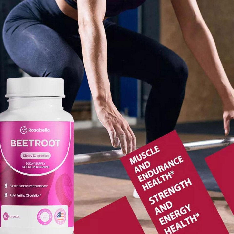 Rosabella Organic Beetroot - 1300mg Capsules Supports Blood Pressure ...