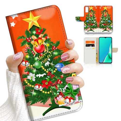 ( For Telstra Smart 4 ) Wallet Flip Case Cover AJ23493 Christmas Tree ...