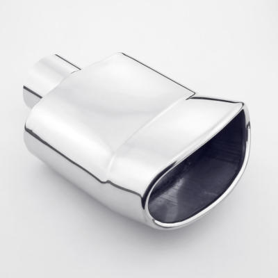 Turn Up Exhaust Tip 2.25" Inlet Resonated 5.67"x3" Oval Out Stainless ...