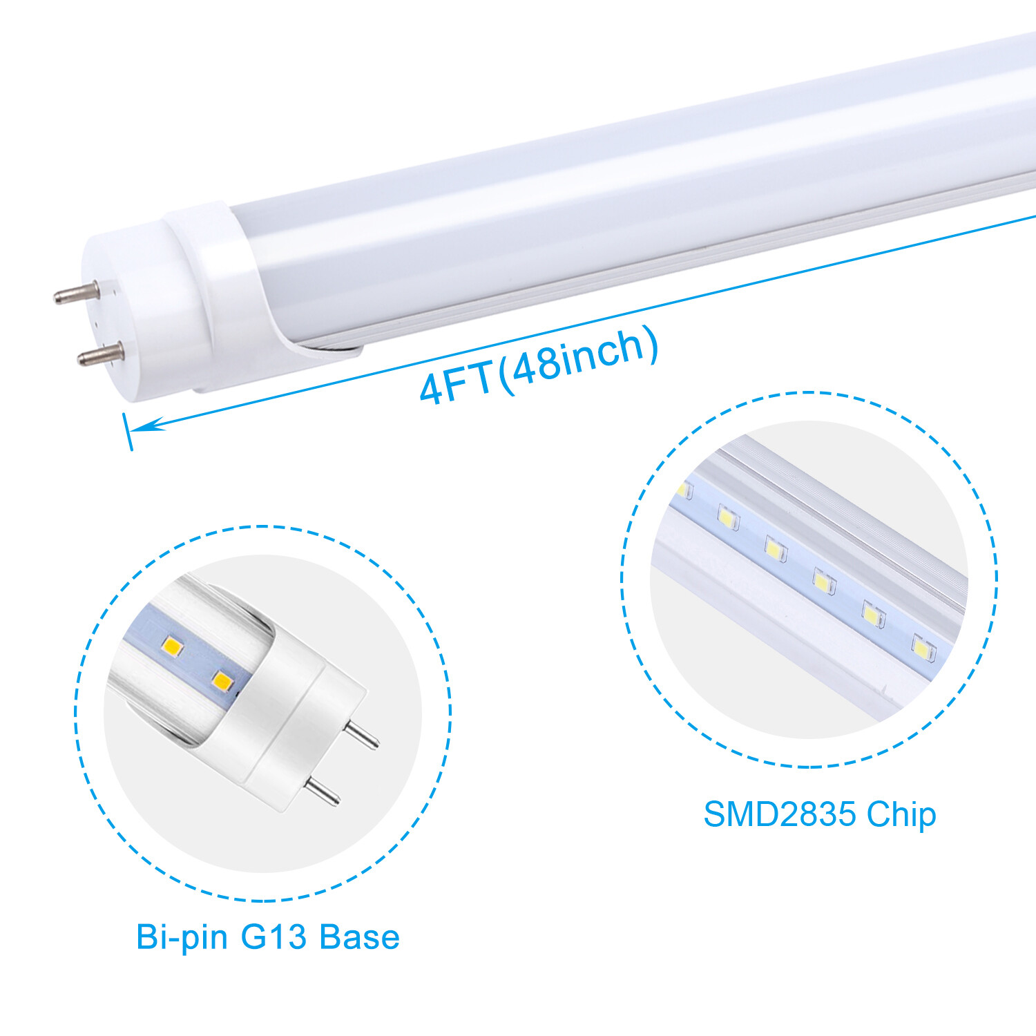 T8 4FT G13 Bi Pin Led Tube Light Bulbs 22W 18W 4Foot 2 Pin Led Shop ...