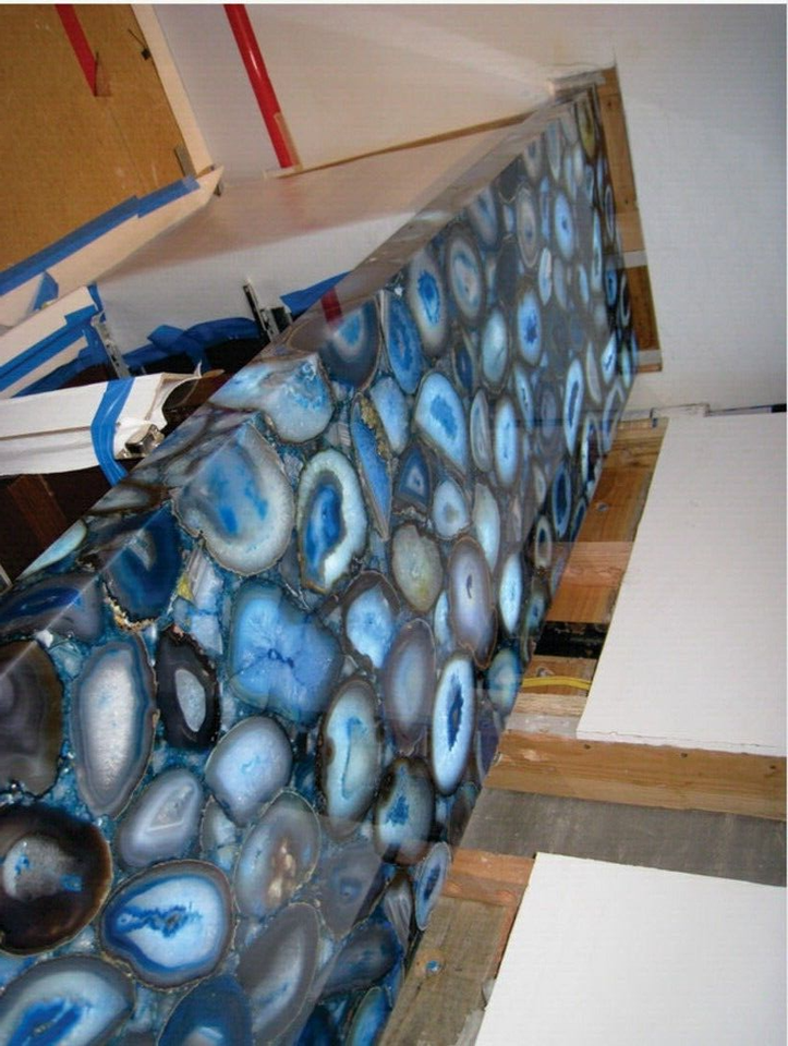 Blue Agate Geode Counter Slab Top, Kitchen Counter Slab Top Home Decor ...