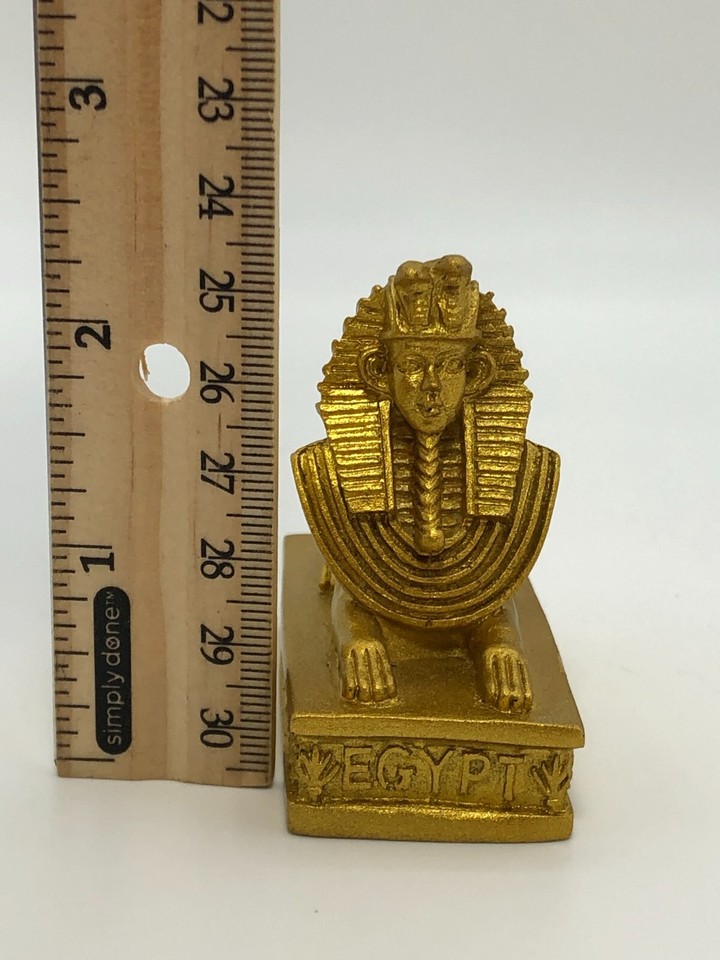 Small Gold Metal Colored Egyptian Style Sphinx Figurine Statue | eBay