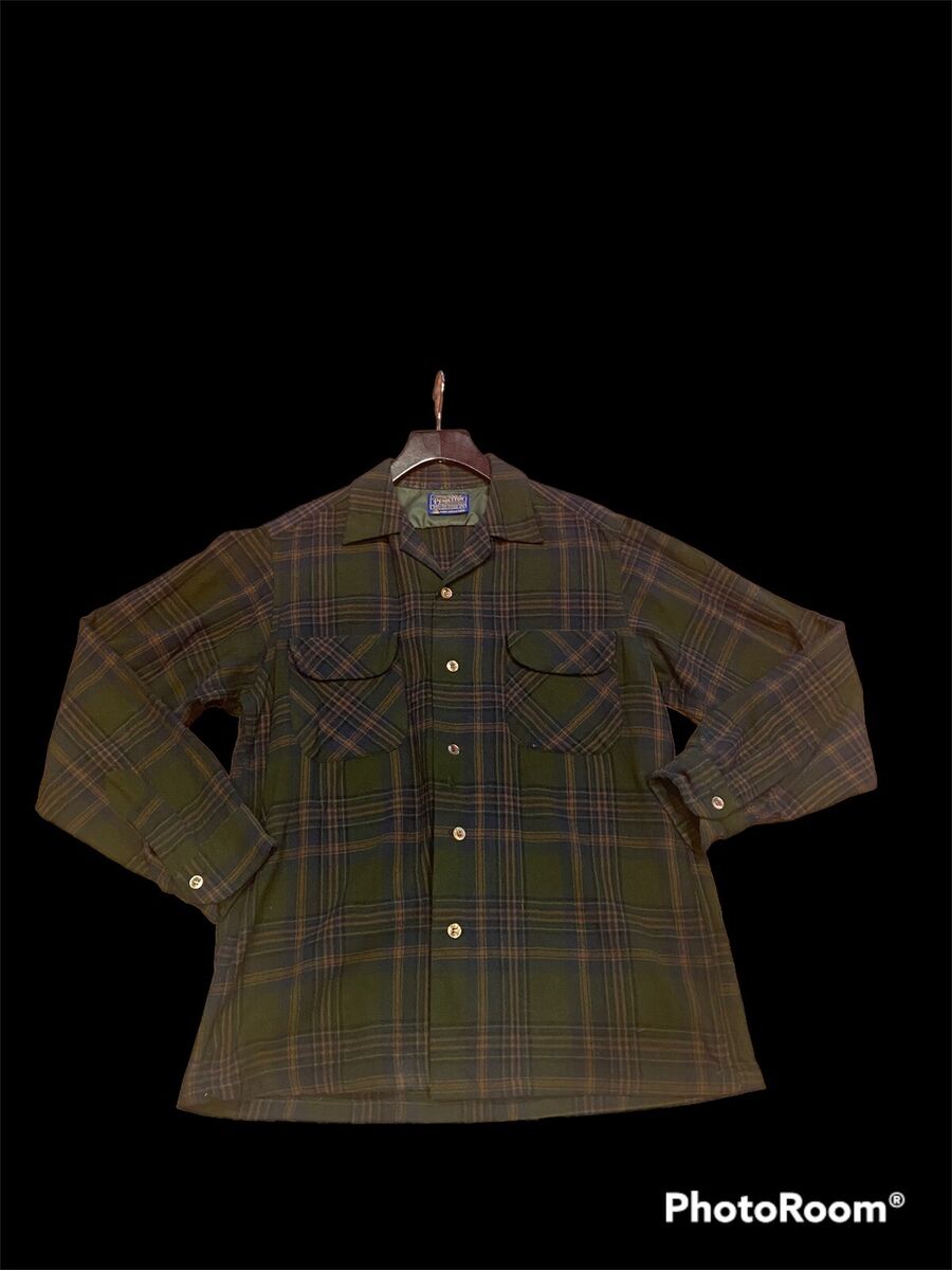 Vintage PENDLETON 60s M Board Shirt 1960 Brown Green Plaid Vintage PENDLETON 60s M Board Shirt 1960 Brown Green Plaid