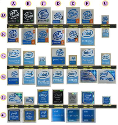 Laptop PC Sticker - Pentium III / Pentium 4 / Pentium Silver Gold ...