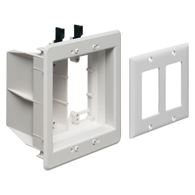 Arlington TVBU505 2-Gang Recessed TV Electrical Box Wall Plate ...