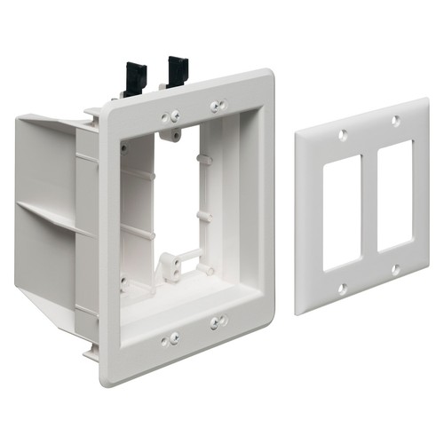Arlington TVBU505 2-Gang Recessed TV Electrical Box Wall Plate ...
