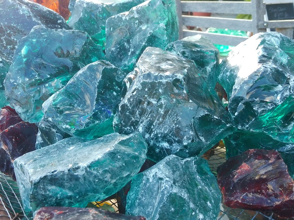 READ Dark Teal Lot 7# Slag Glass Cullet Sorcerer Stone Garden Landscape ...