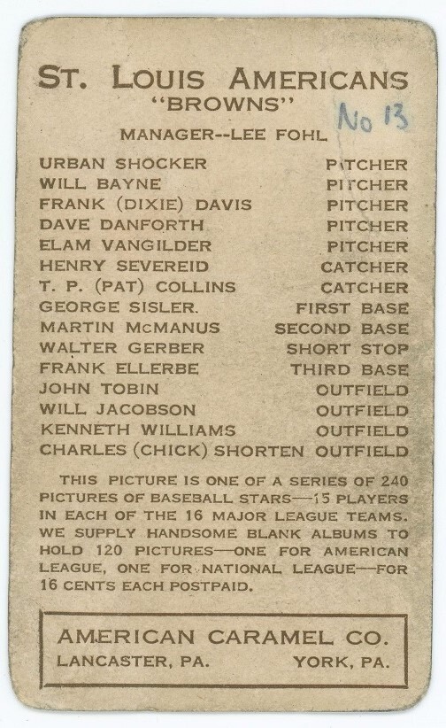 1922 E120 American Caramel JOHN TOBIN St. Louis Browns | eBay
