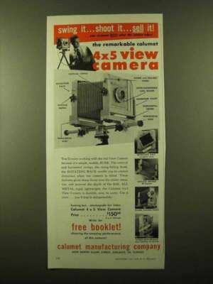1958 Calumet 4x5 View Camera Ad - Swing It | eBay