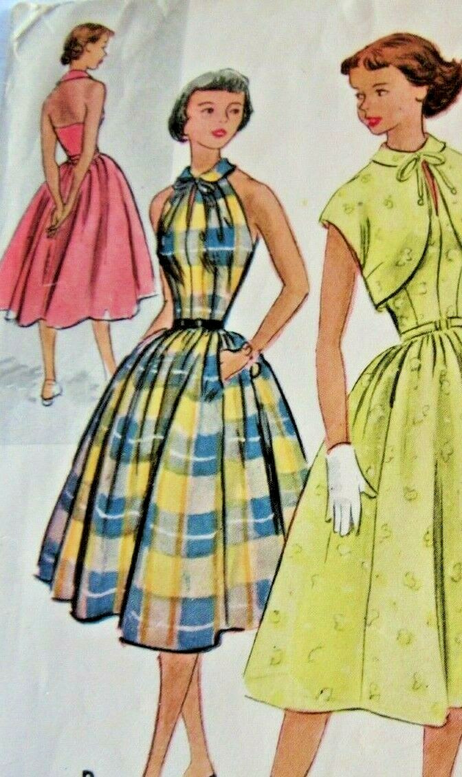 1950s Eve Halter Dress Reversible Spencer MCCALL 9193 # ...