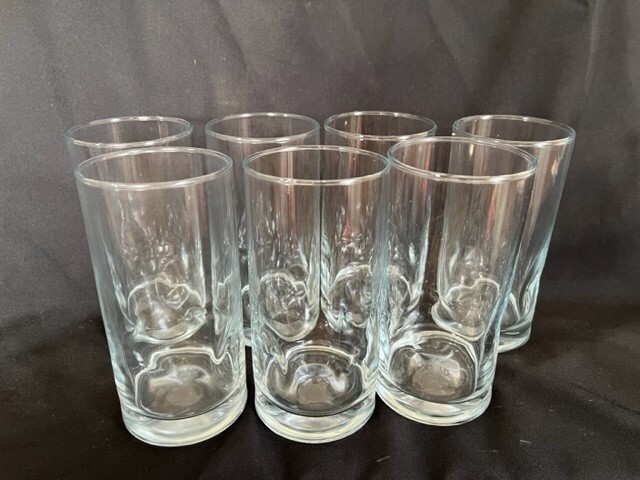16oz CLEAR WATER GLASSES SET OF 7 GRIPPER DIMPLES | eBay