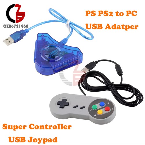 Dual PS PS2 To PC Game Controller Super Controller USB Joypad Converter ...
