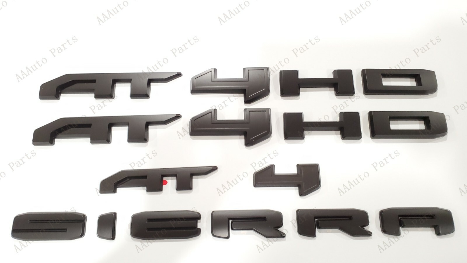 Overlay Door Rear Matte Black AT4 HD Sierra Emblem GMC Sierra 1500 ...