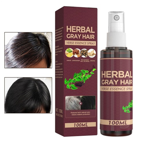 100ml Herbal Gray Hair Reverse Essence Spray Restore Black Hair Serum Oil | eBay