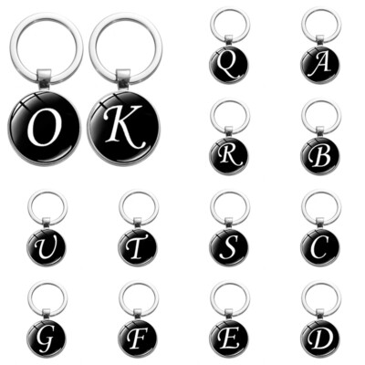Fashion Initial A-Z Alphabet Letter Key Rings Pendant Keychain Bag ...