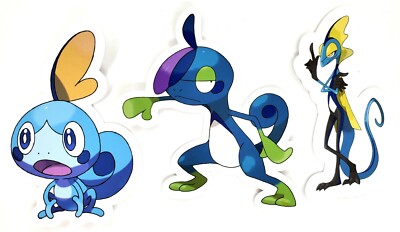 Sobble, Drizzile, Inteleon - 3 Pokemon Vinyl Sticker Set | eBay