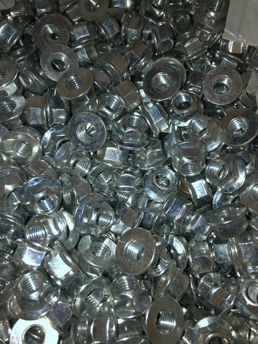 100 qty - Top Lock Flange Nut M10 x 1.5 Zinc Screw Hex socket Lok ...