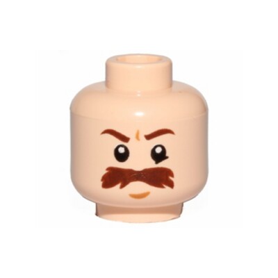 LEGO - Minifig, Head Moustache Brown Bushy Large, Brown Eyebrows | eBay