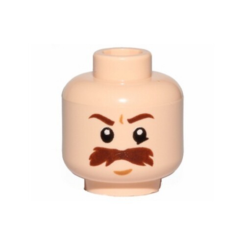 LEGO - Minifig, Head Moustache Brown Bushy Large, Brown Eyebrows | eBay