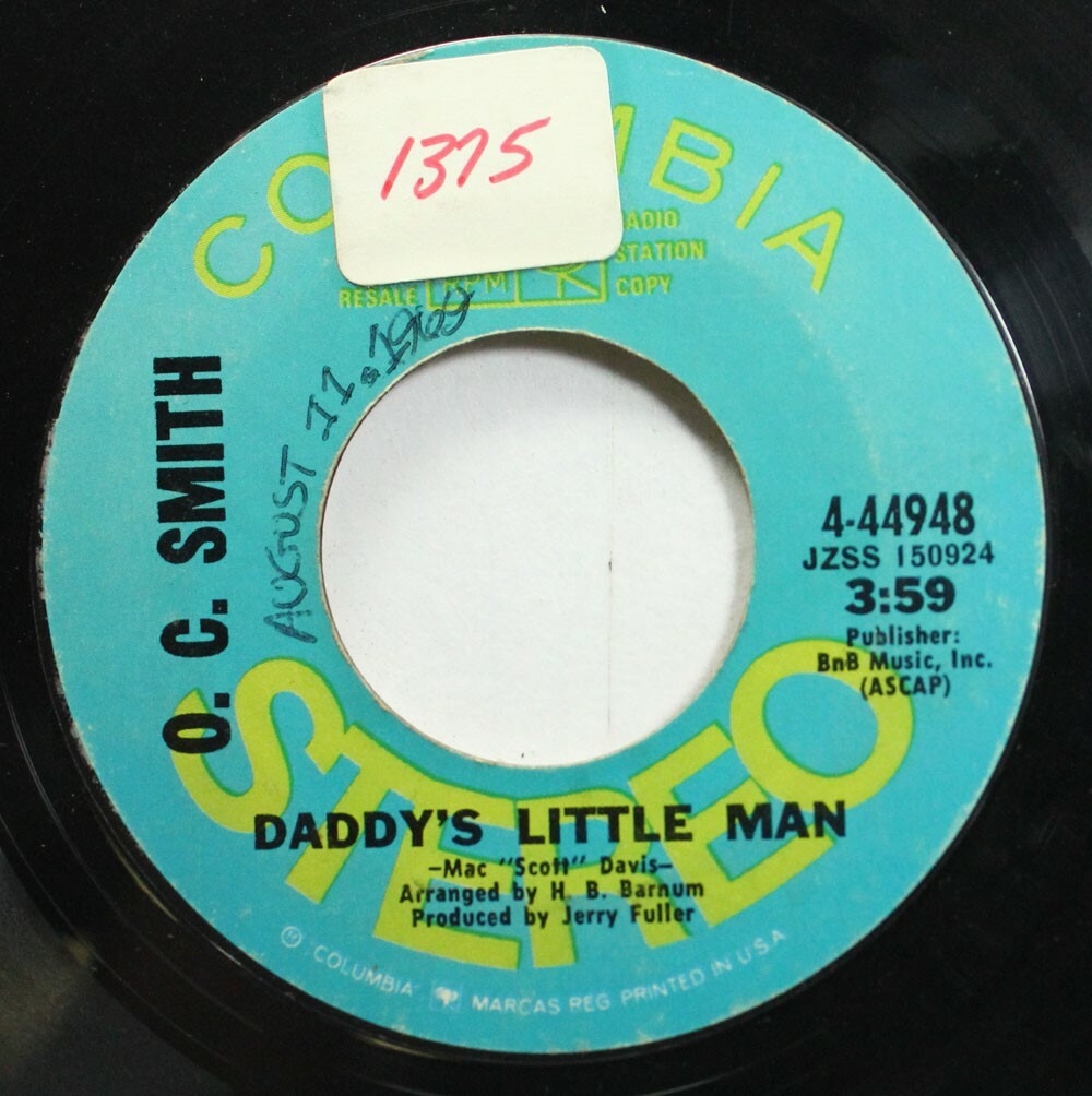 Soul Promo 45 O.C. Smith - Daddy'S Little Man / daddy's little man On ...