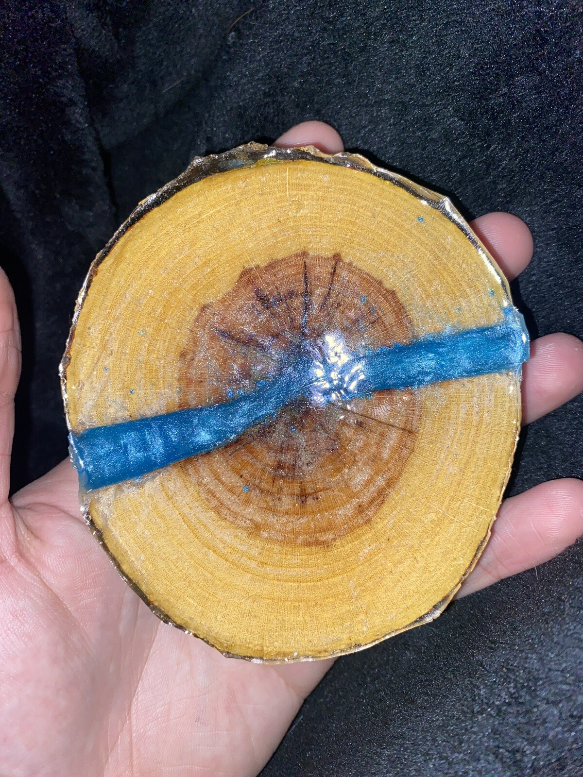 Resin Birch Wood Coaster Ocean Blue. | eBay