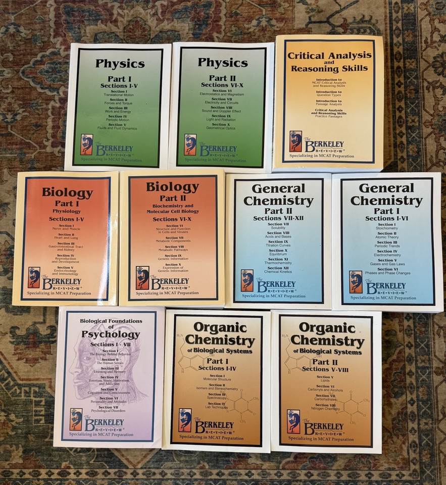 The Berkeley Review (TBR) MCAT Lot of 10 Prep Books | eBay