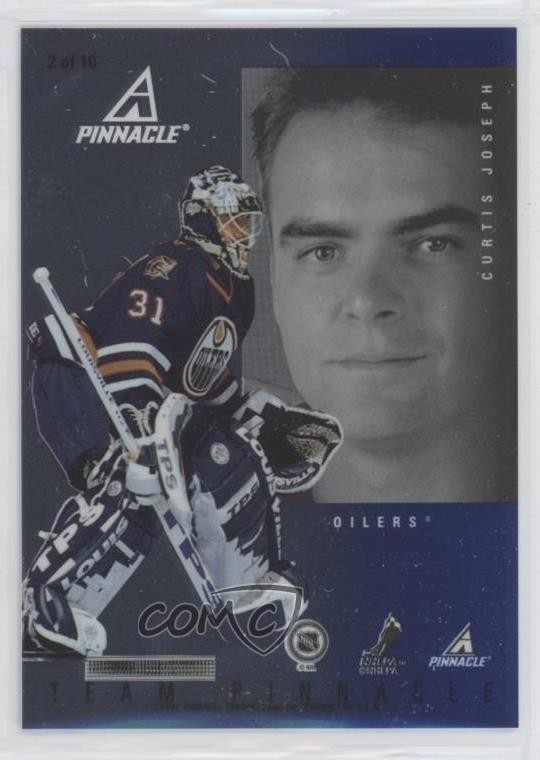 1997-98 Pinnacle Team Pinnacle Foil Back Curtis Joseph Dominik Hasek #2 ...