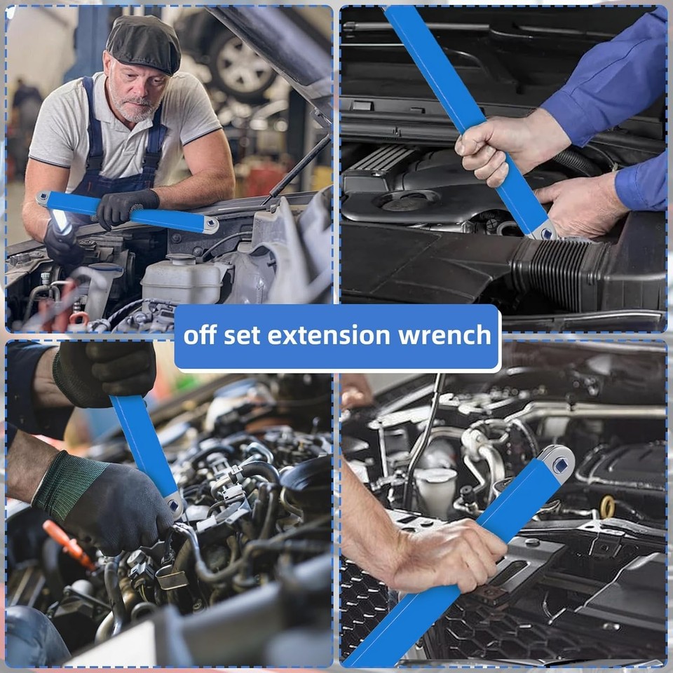 Offset Extension Wrench Set, Impact Ready Socket Wrench Extender Tool ...