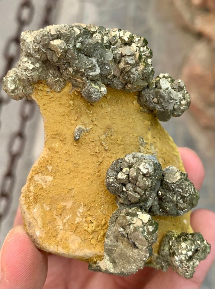 202 Gram Golden Pyrite Crystals Bunch on Limonite Matrix From Manshera ...