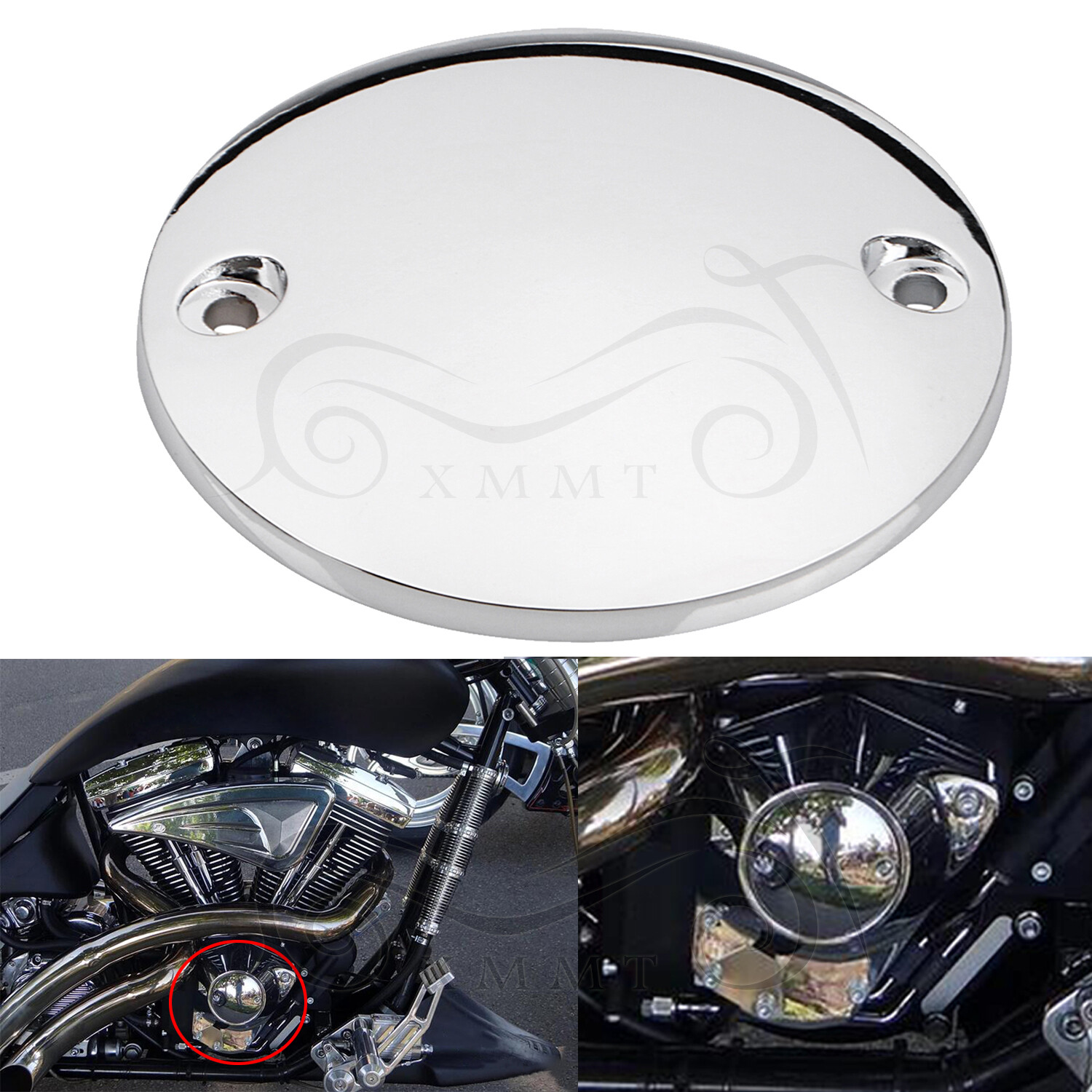 2-Hole Aluminum Ignition Timing Points Cover For Harley Electra Glide ...