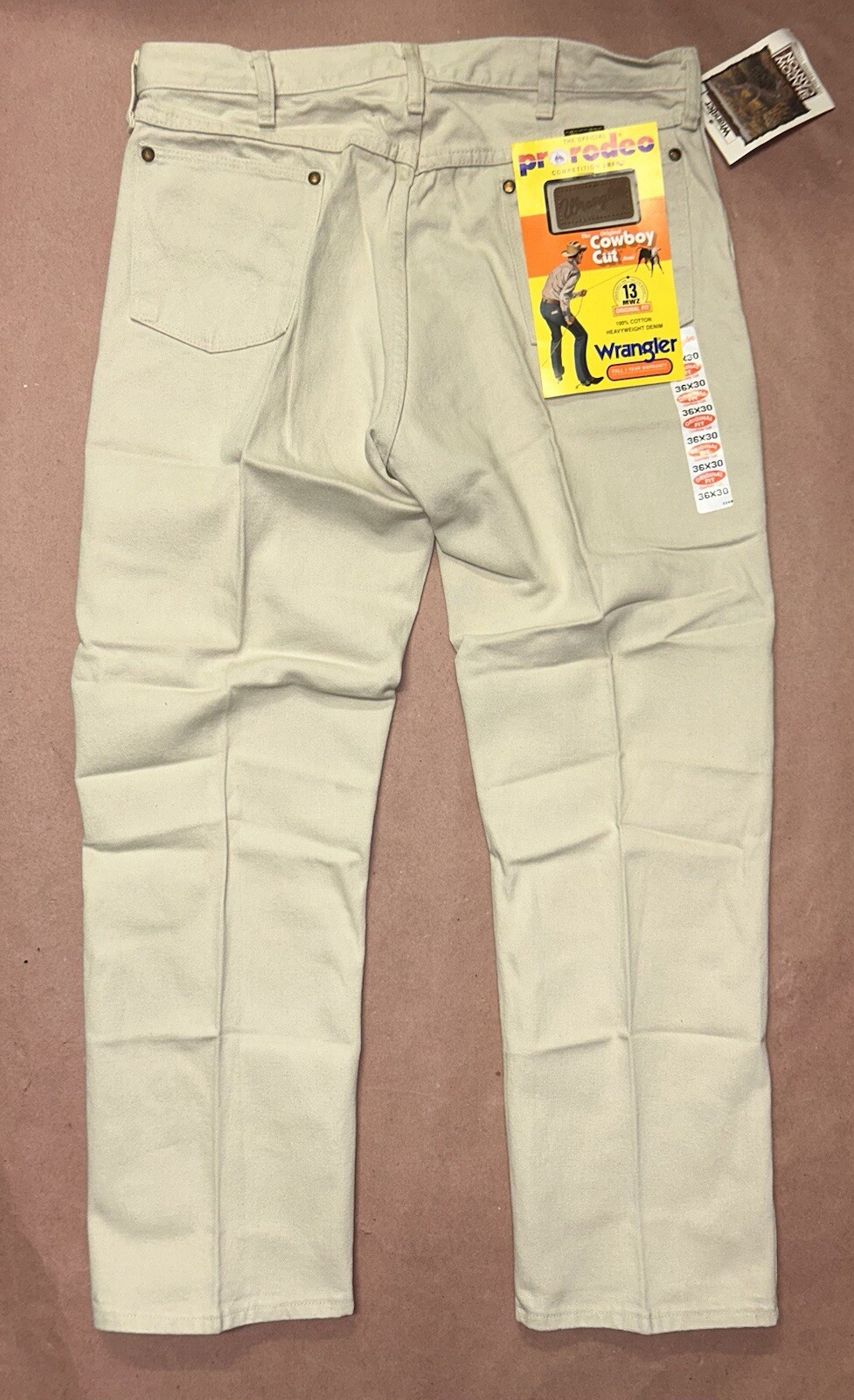 Vintage 1990’s Wrangler Cowboy Cut, ProRodeo, Beige D… - Gem