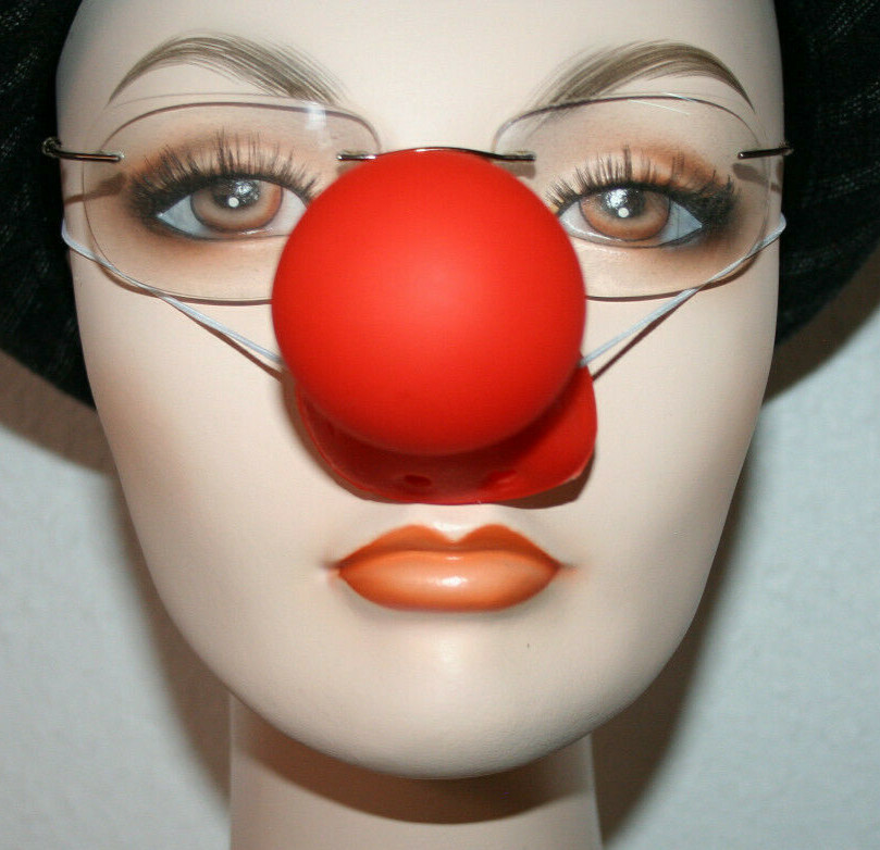 Squeaking Clown Nose funny red costume accessory circus parade prop ...