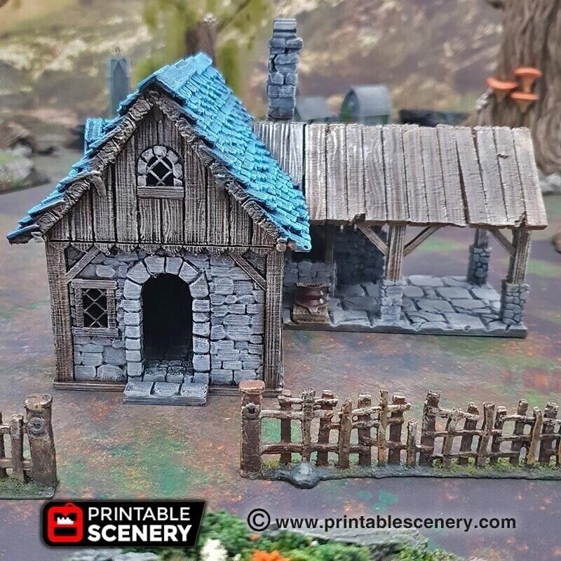 Medieval Blacksmith Rustic Fantasy Tabletop Terrain for Miniature ...