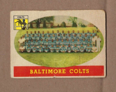1958 Topps football card #110 Team Baltimore Colts FAIR | eBay