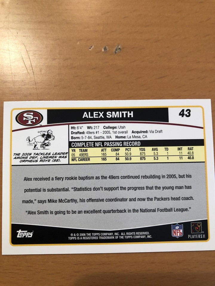alex smith rookie card topps | eBay