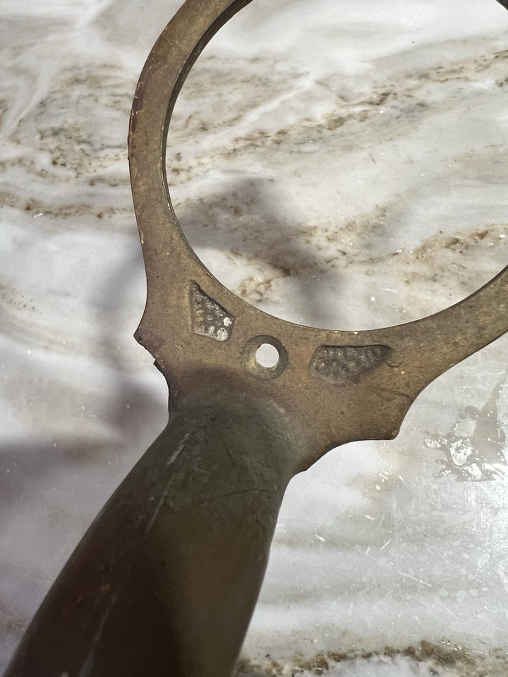 Vintage traditional solid brass door pull handle with cylinder lock ...