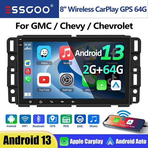 64G For Chevrolet GMC Buick Chevy CarPlay Android 13 Car Radio Stereo ...