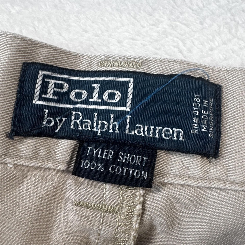 Polo Ralph Lauren Shorts Mens Large Khaki Tan Tyler Pleated Classic ...
