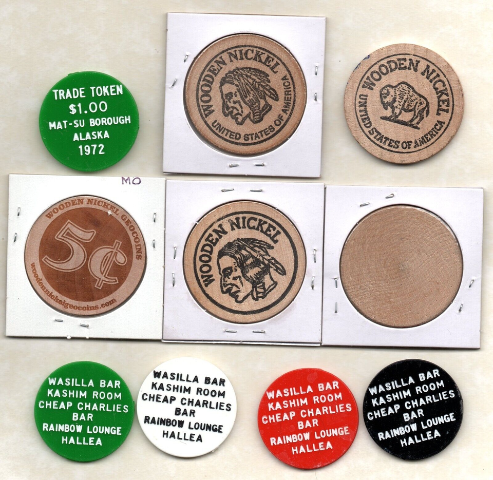 (10) Alaska Trade Tokens & Alaska Souvenir Wooden Nickels | eBay