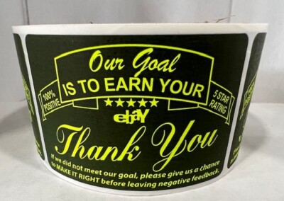 250 2x3 THANK YOU Feedback Stickers NEON YELLOW NEW | eBay