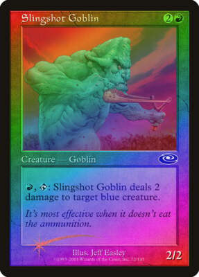 Slingshot Goblin FOIL Planeshift PLD Red Common MAGIC GATHERING CARD ...